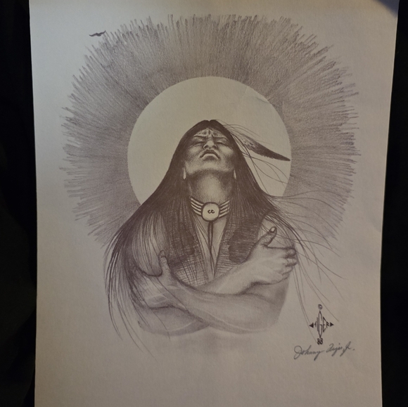 Art | Oh Great Spirit By Johnny Tiger Jr Signed 1988 Print 18 | Poshmark